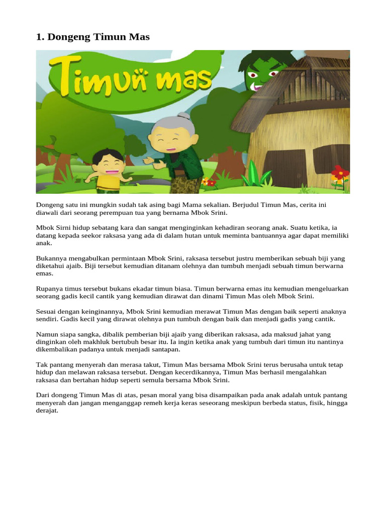Dongeng Timun Mas | PDF