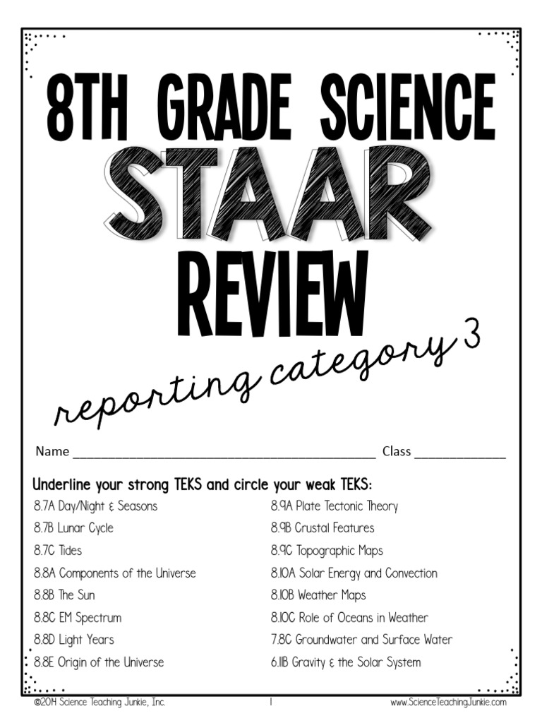 Reporting Category 3 STAAR Review ScienceTeachingJunkieInc SECURED PDF ...