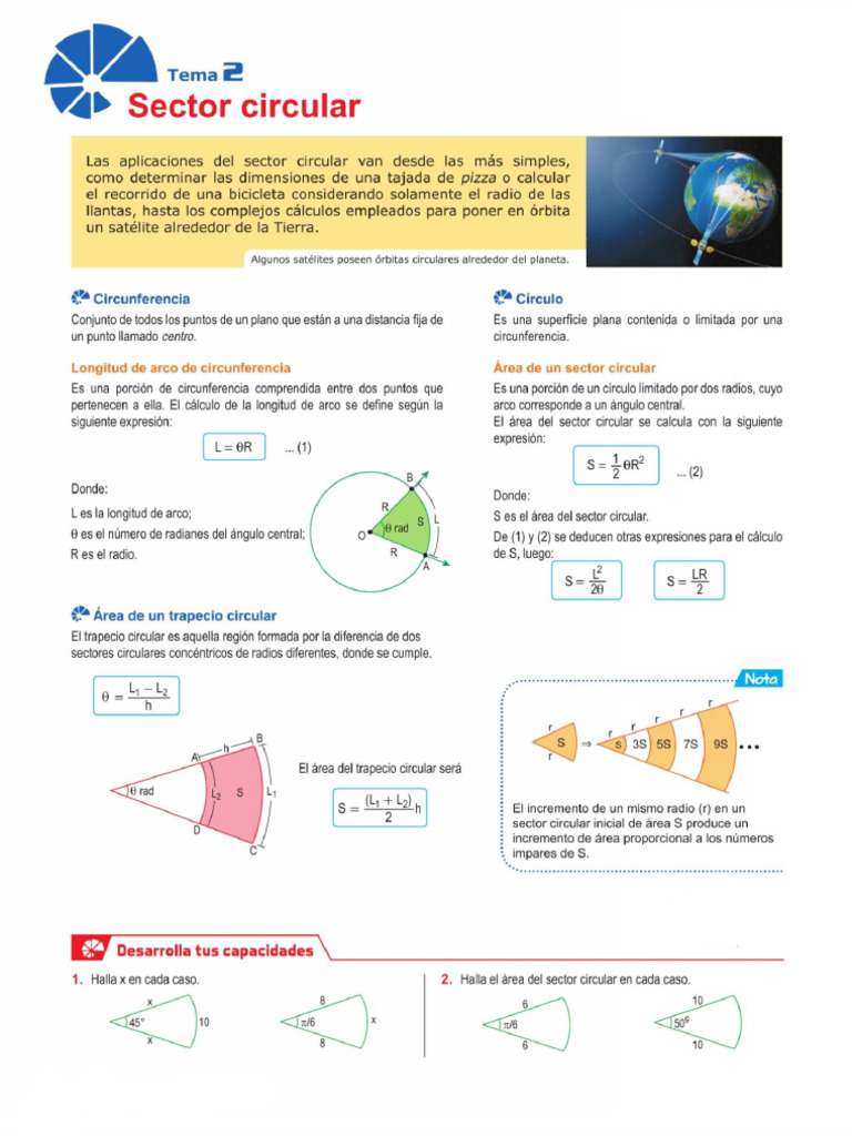 Sector Circular 5° - Todo | PDF | Curva | Geometría euclidiana