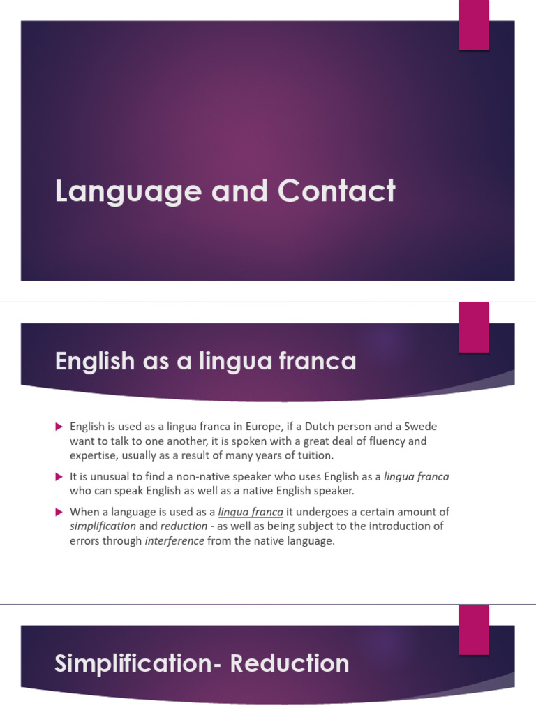 Language and Contact | PDF | English Language | Linguistics