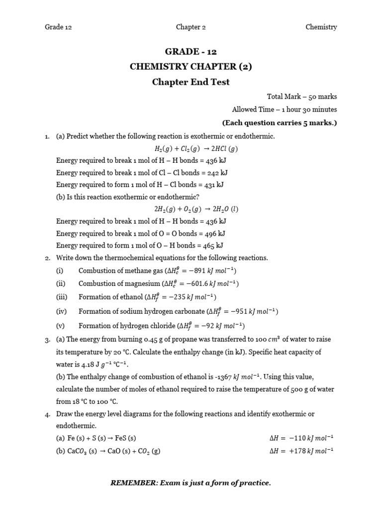 Chemistry Chapter Two CET | PDF