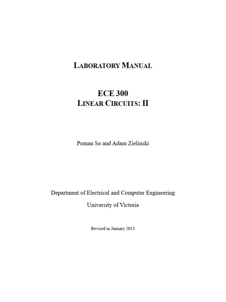 UVic ECE 300 Lab Manual | PDF | Operational Amplifier | Amplifier