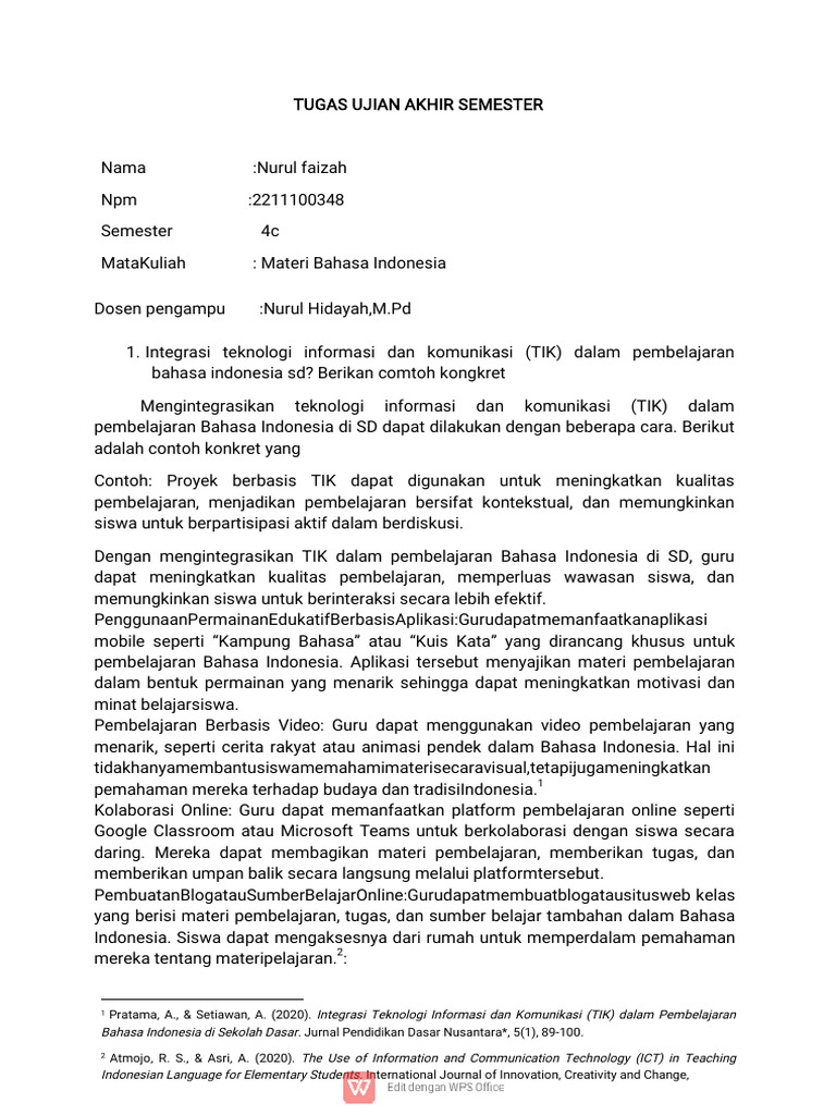 DOC-20240608-WA0013 Nurul Faizah Uas | PDF