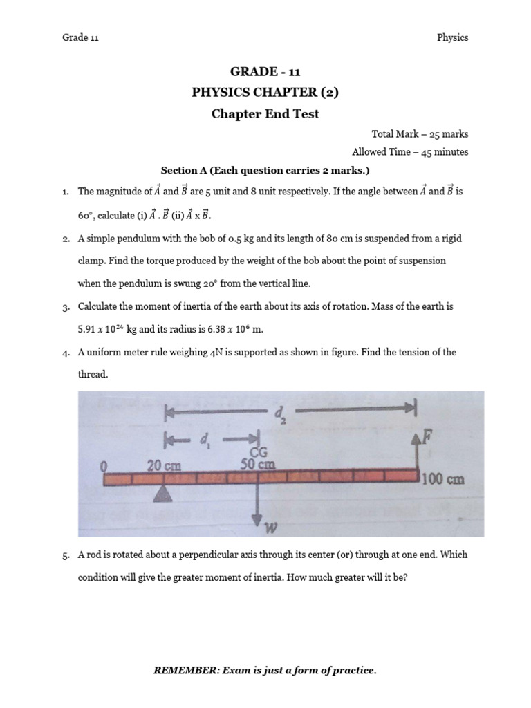 G 11 Phy CH 2 CET | PDF