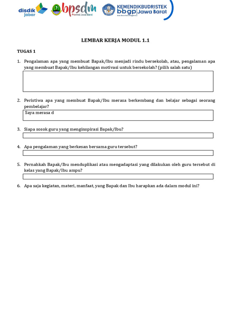LK MODUL 1.1 LEVEL 1 - SMAN 1 Sindangkerta - Heri Sukmana Kusmawan | PDF