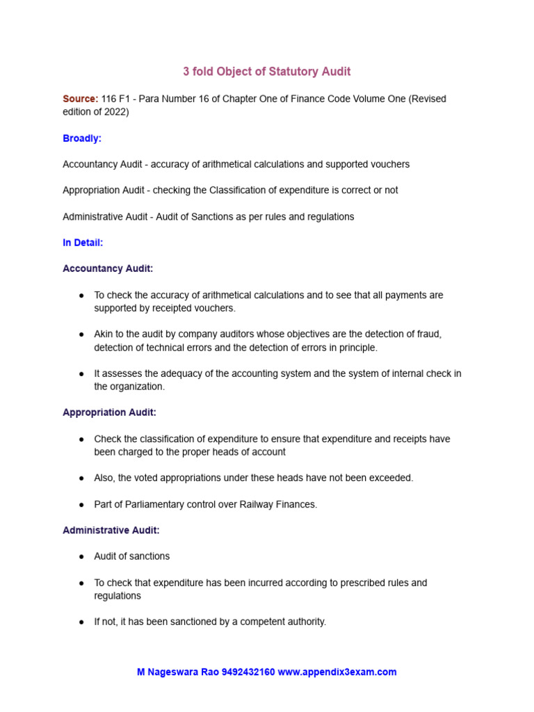 3 Fold Object of Audit | PDF