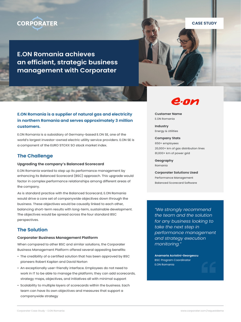 Corporater - Case Study EON Romania | PDF