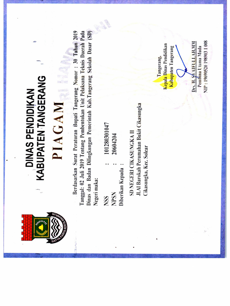 Piagam NPSN | PDF