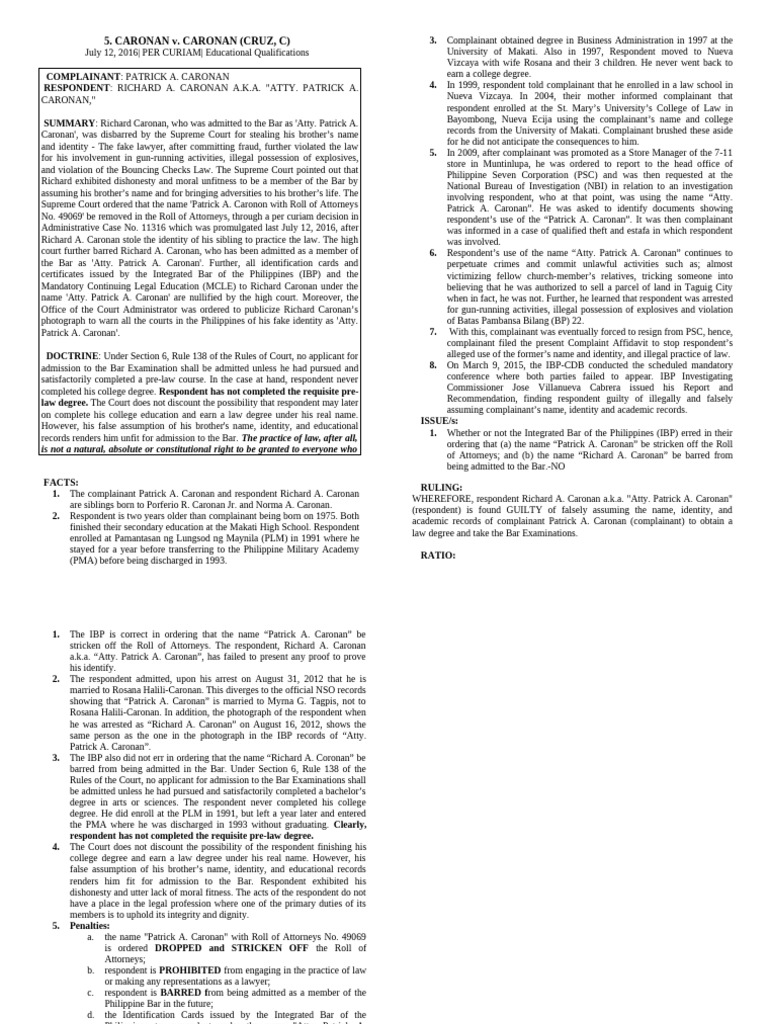 CARONAN v. CARONAN | PDF