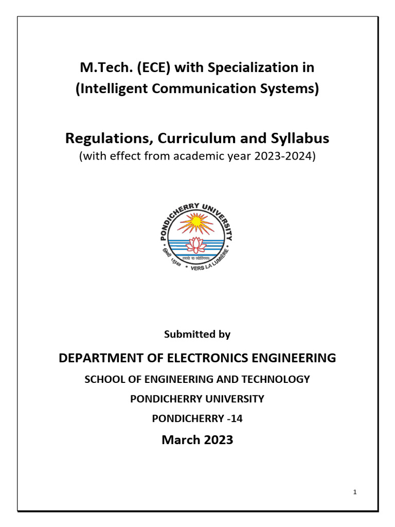 M.Tech .ECE ICS-2023-24 | PDF