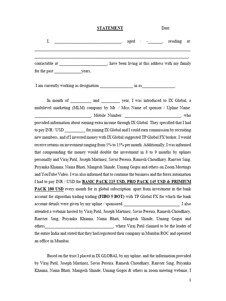 Sample Complaint Formate For Editable | PDF