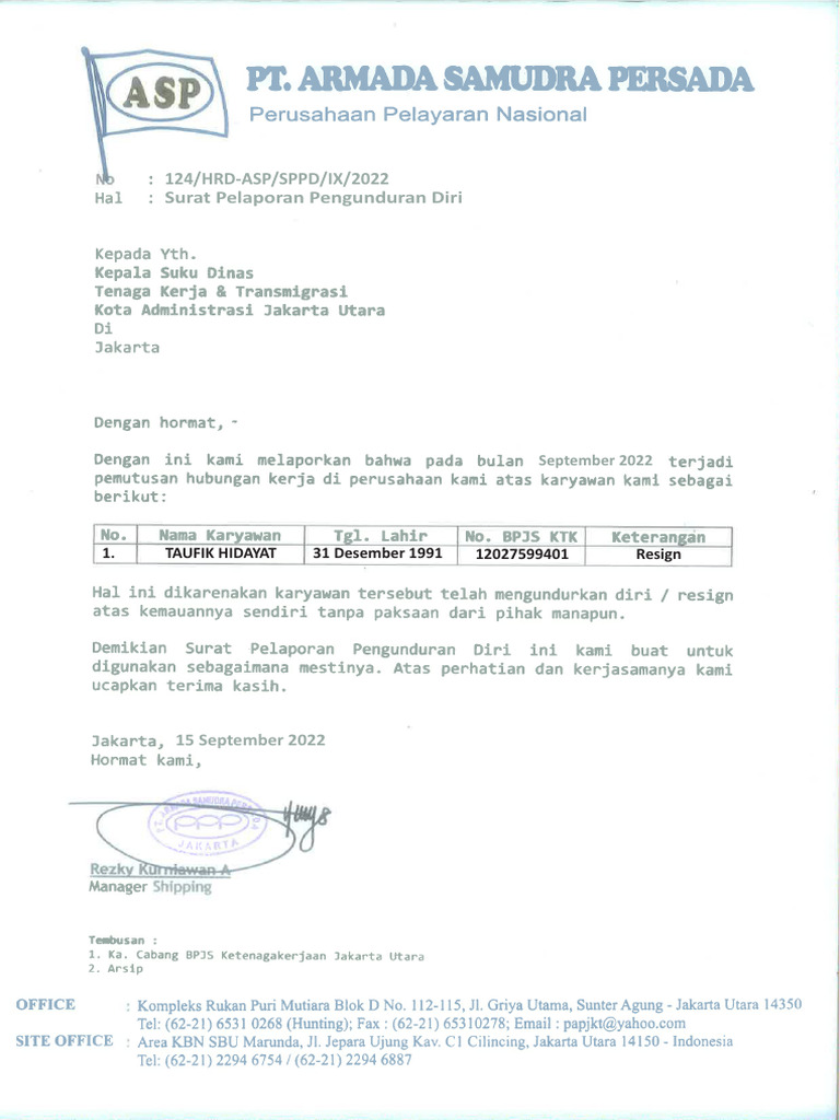 Pengunduran Diri Taufik | PDF