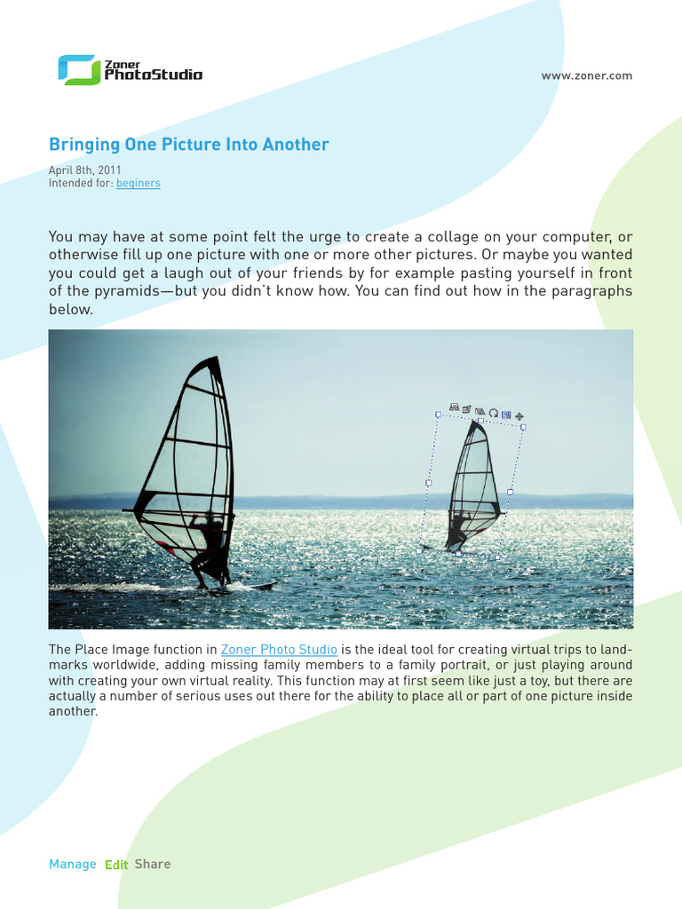 Tutorial-Bringing One Picture Into Another-En | PDF