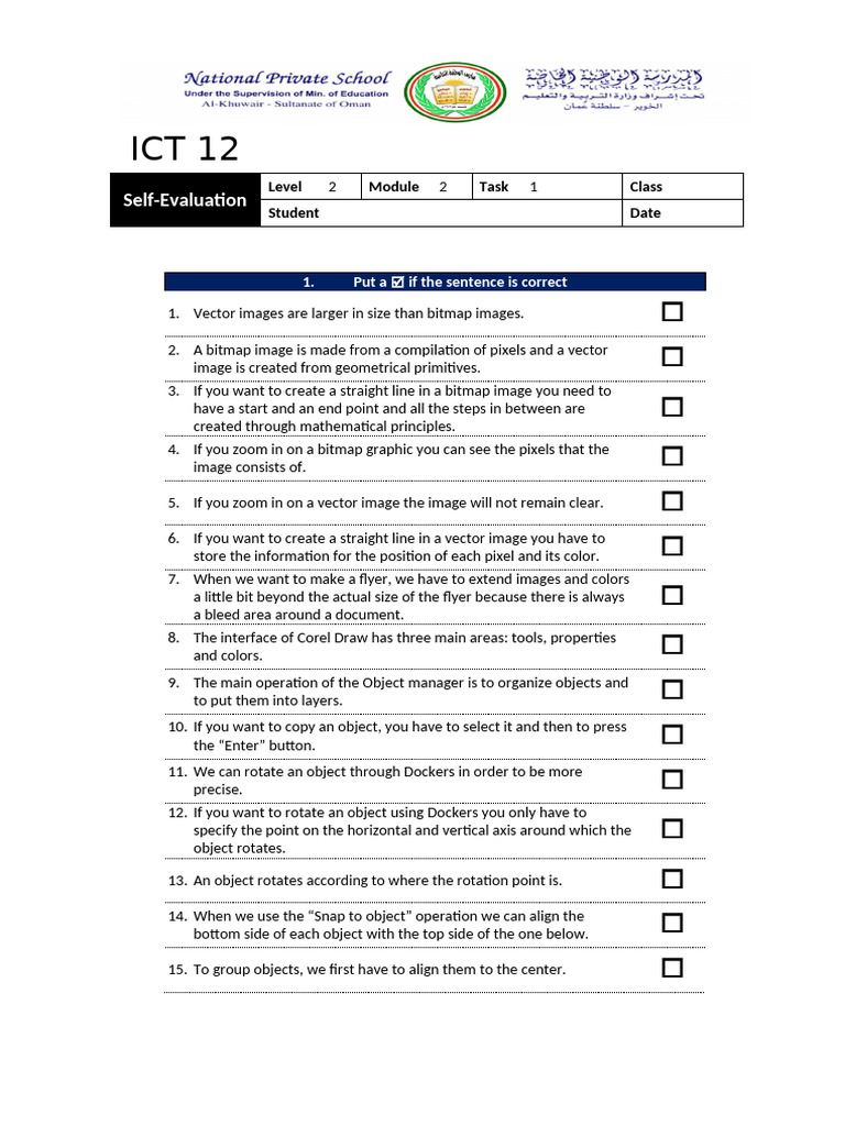 ICT.2.2.1 Evaluation Sheet | PDF | Graphic Design | Graphics