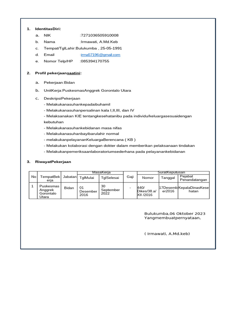 Evi File Pernyataan | PDF