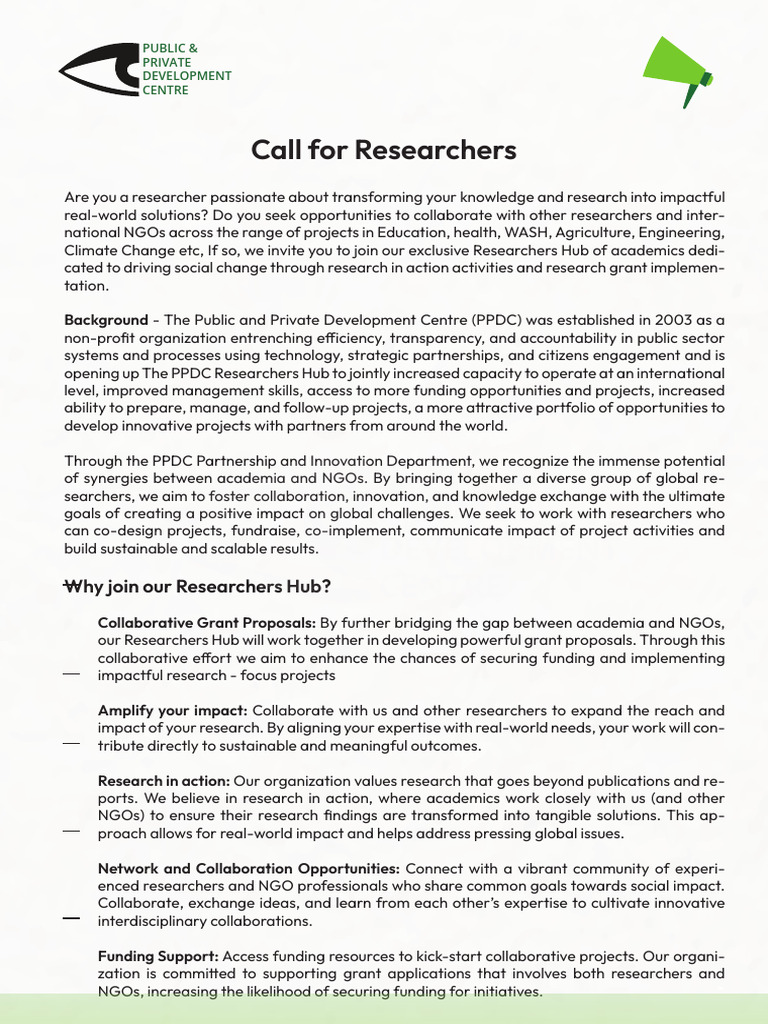 Call For Researchers - 1 | PDF