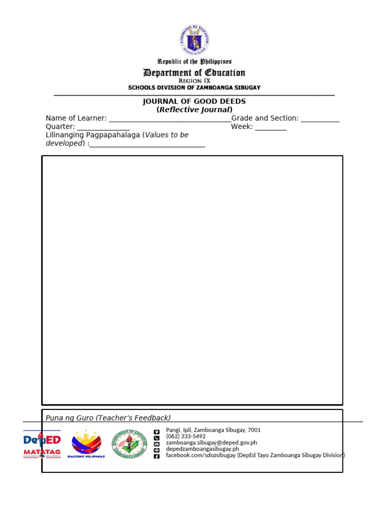 Journal of Good Deeds | PDF