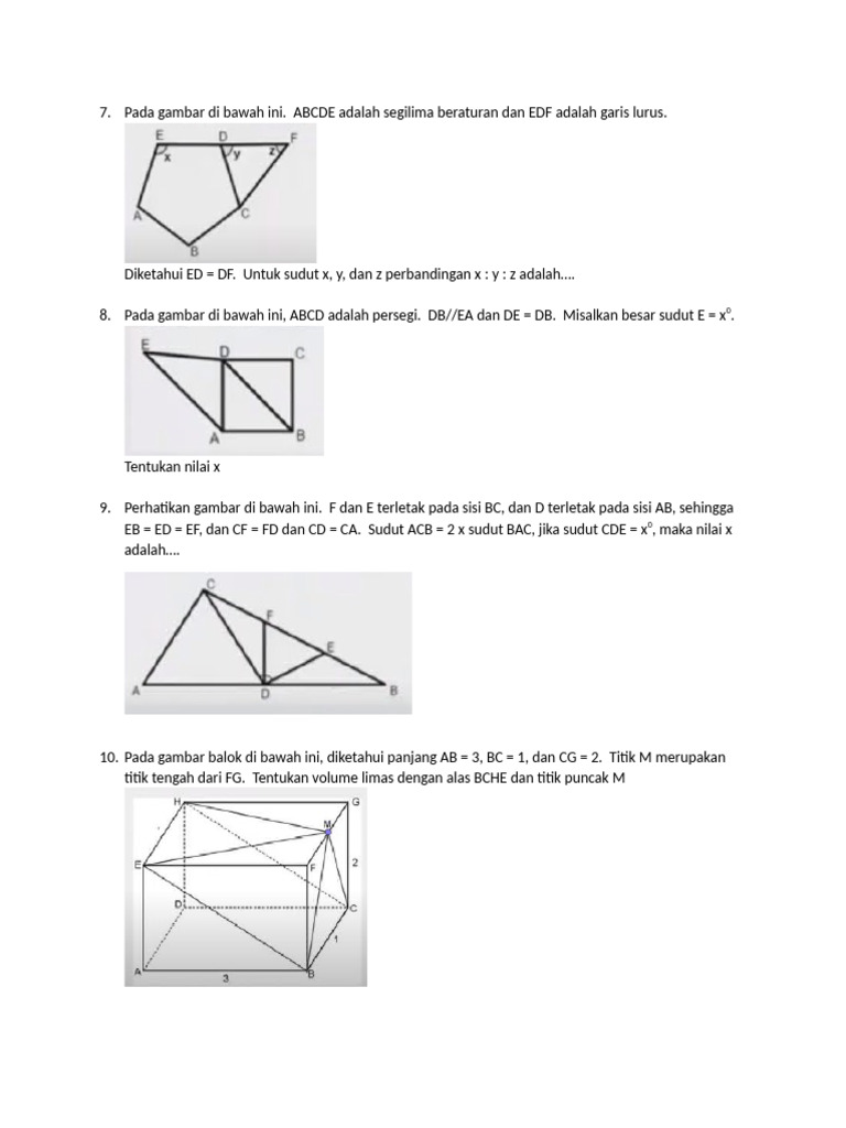 Latihan Soal Geometri Osn (7-10) | PDF