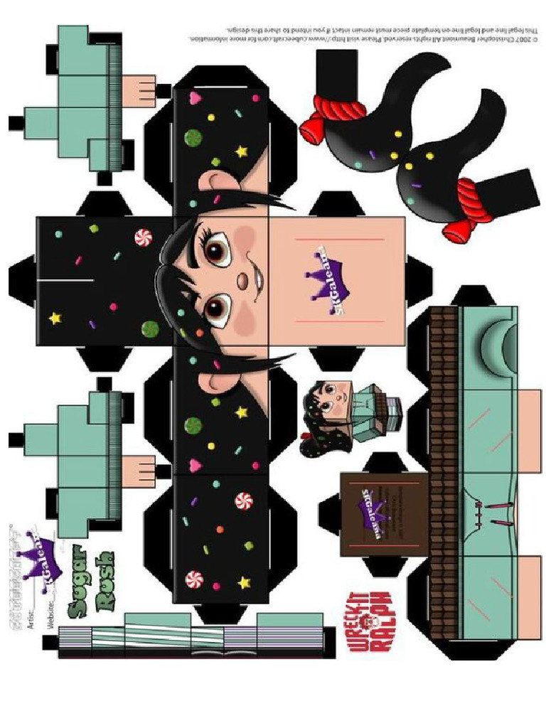 Vanellope Von Schweetz Cubeecraft from Disney’s Wreck it Ralph | PDF