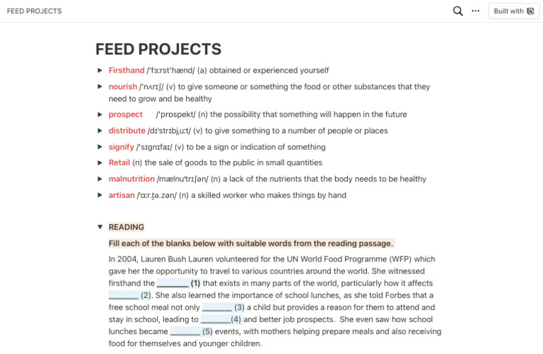 Feed Projects | PDF