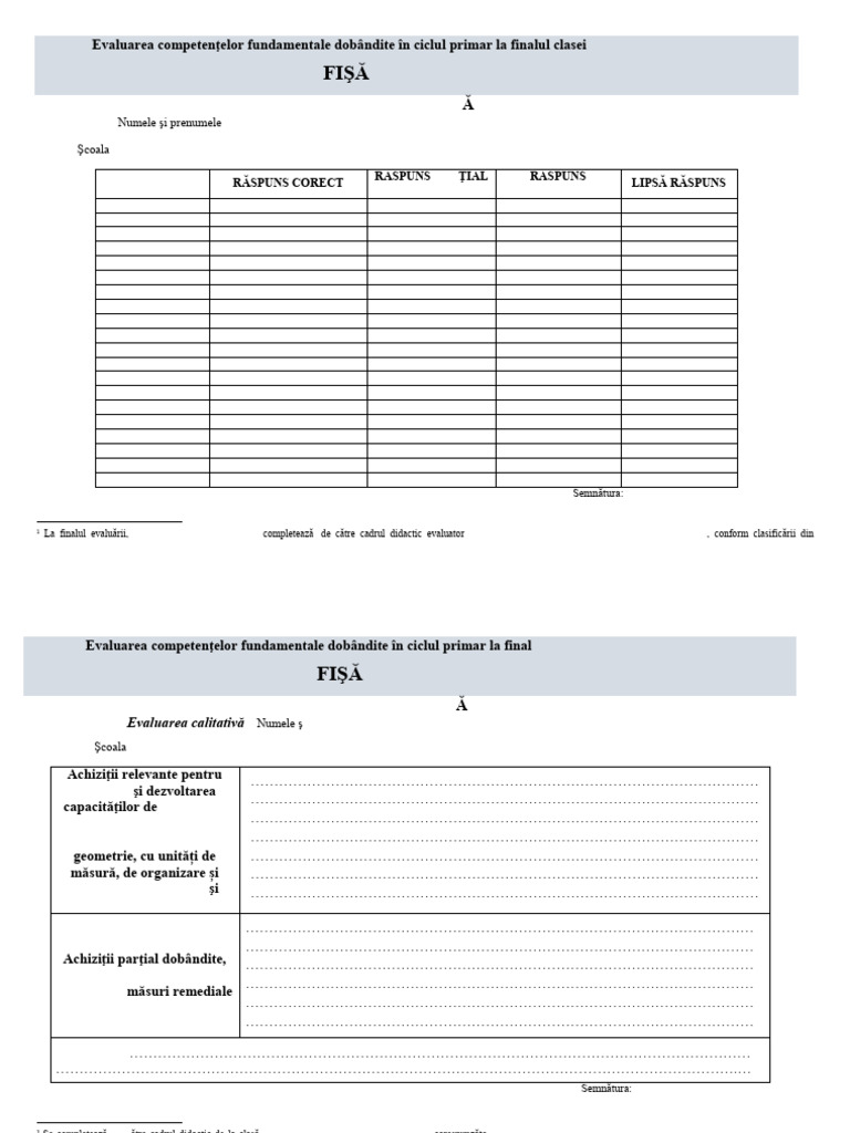 En IV 2024 Matematica Fisa de Evaluare | PDF