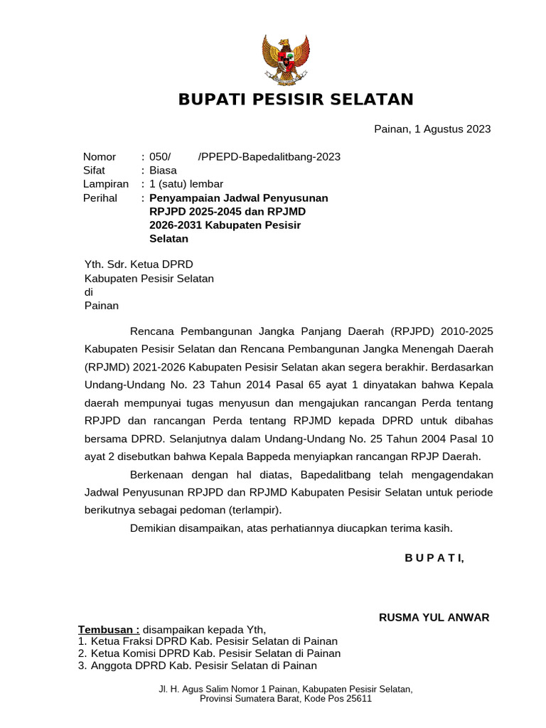 Contoh Surat Bupati | PDF