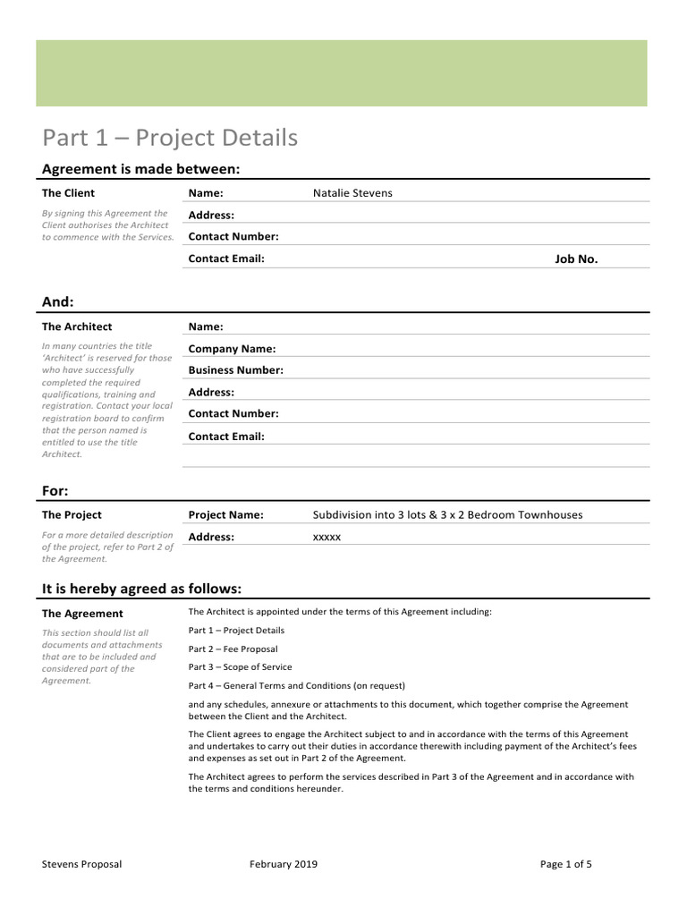 Architects Fee Proposal Example | PDF
