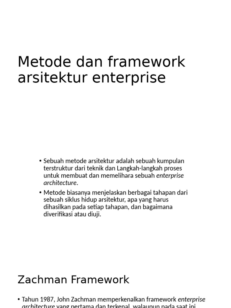 Pert 3 Metode Dan Framework Arsitektur Enterprise | PDF