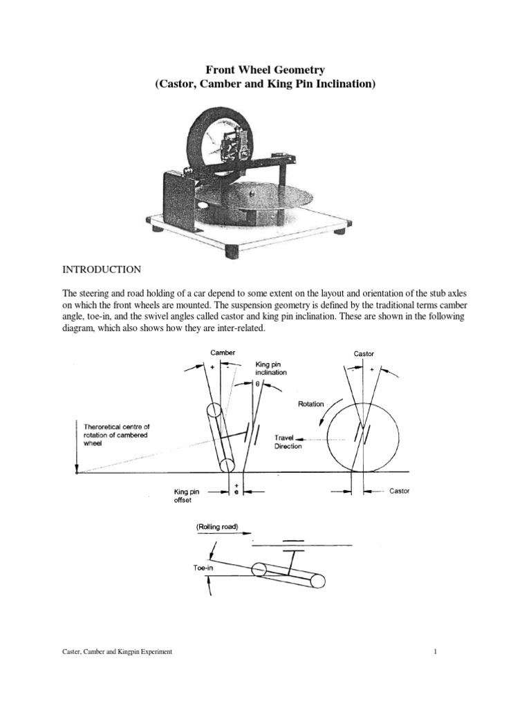 Castor Camber Kingpin | PDF | Steering | Suspension (Vehicle)