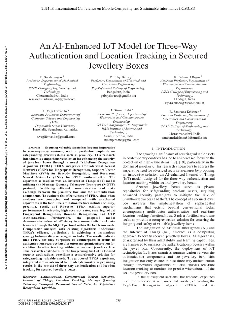 An AI-Enhanced IoT Model For Three-Way Authentication and Location ...