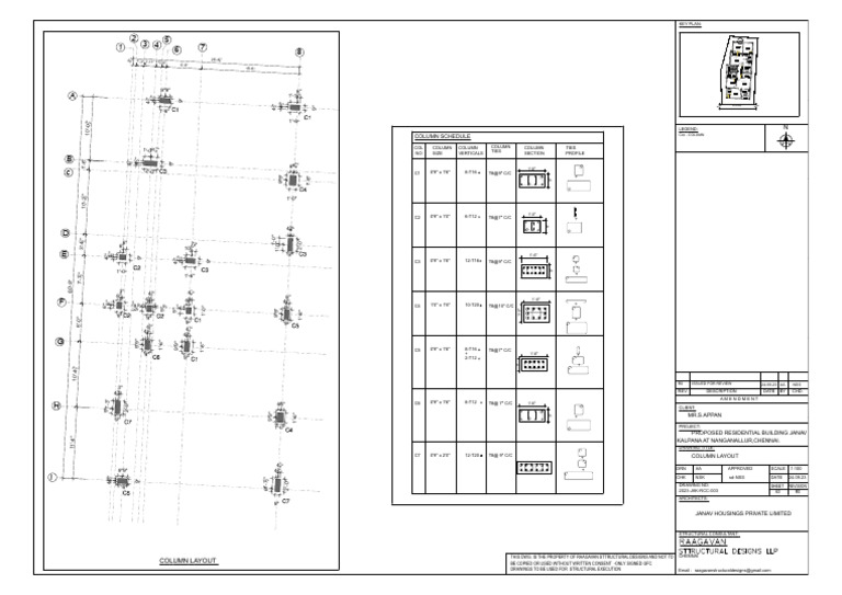 Column Layout Plan for Janav Housing | PDF