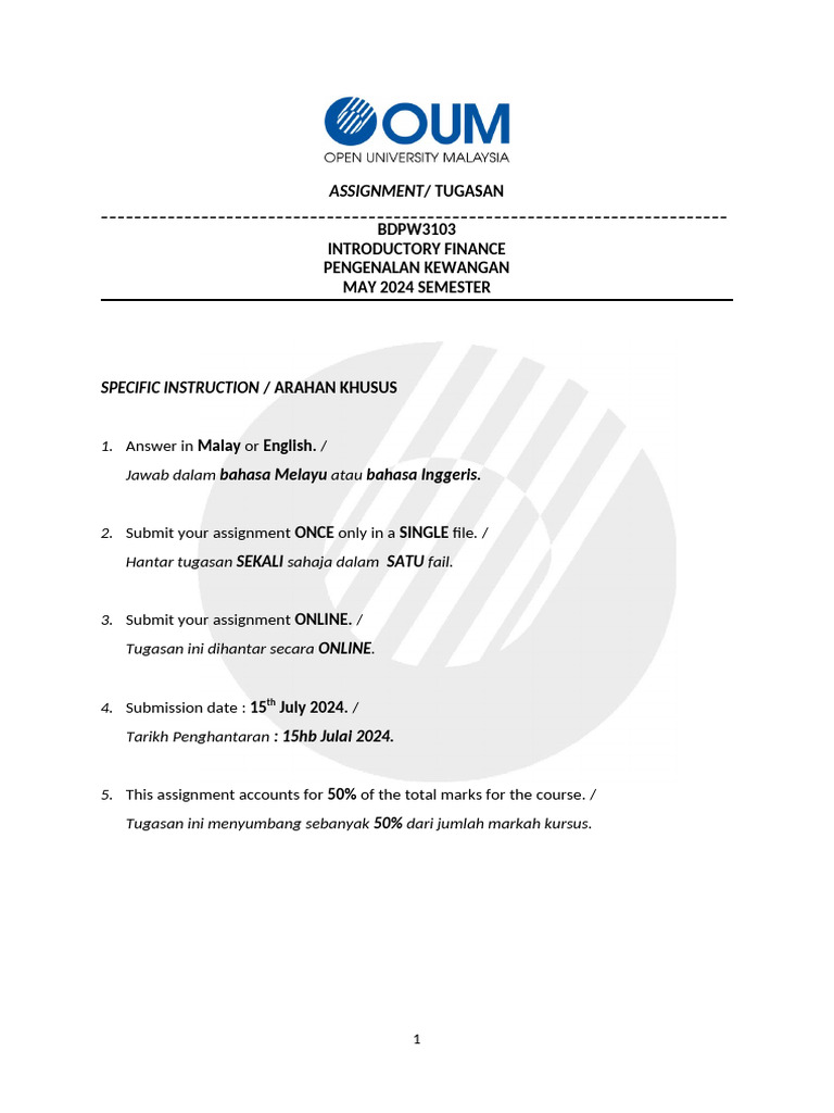 Assignment/ Tugasan | PDF