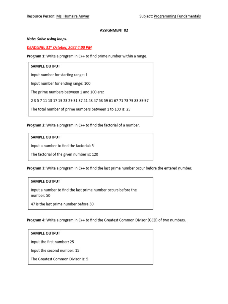 Assignment Loops | PDF
