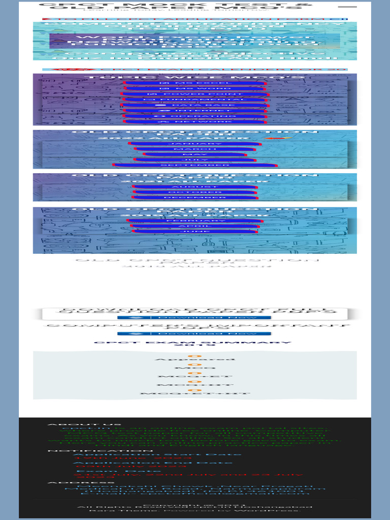 All Test - CPCT Mock Test & Old Paper Mcq's | PDF