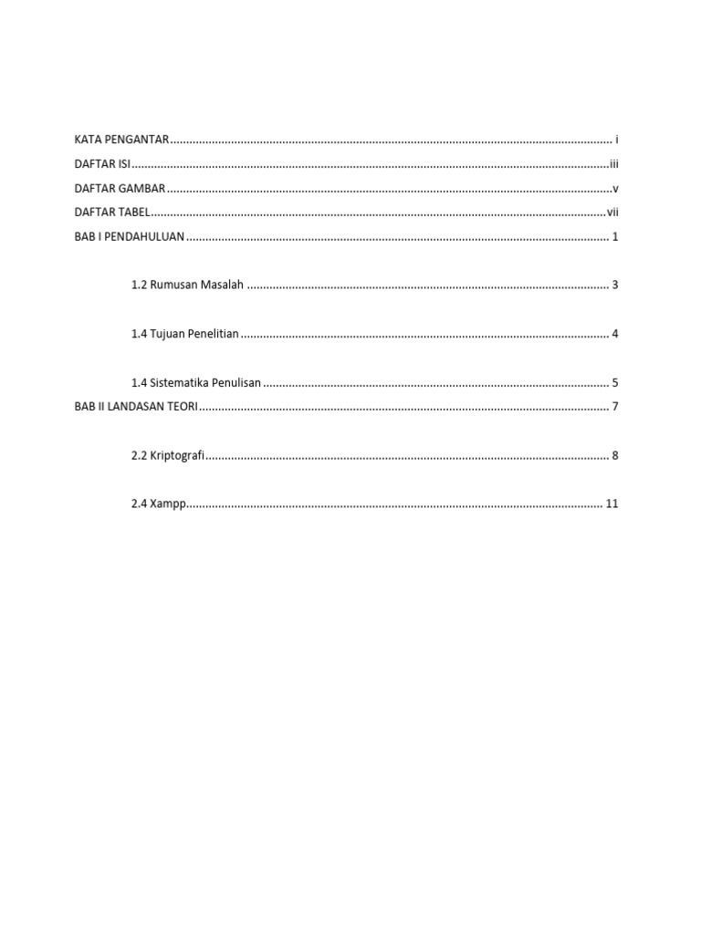 Daftar Isi, Gambar Dan Tabel | PDF