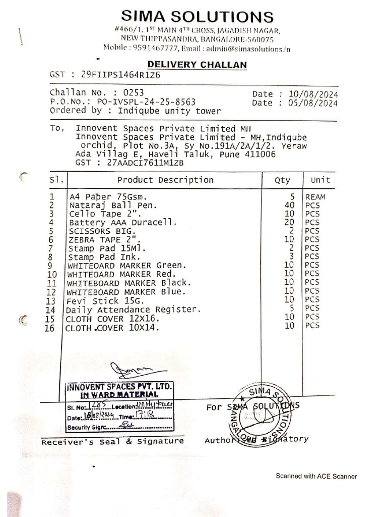 Sima Stationary August | PDF