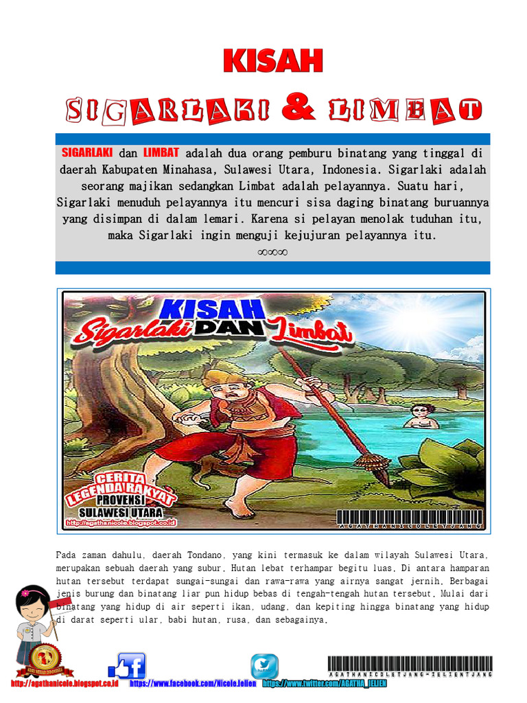 Legenda Sulawesi Utara - Kisah Sigarlaki Dan Limbat | PDF