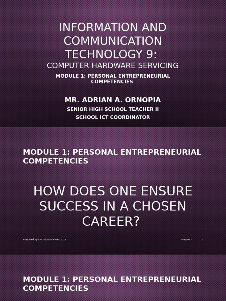 Tle 9-Quarter 1 - Lesson 1 | PDF