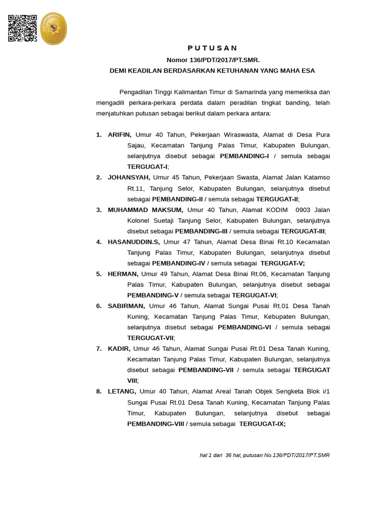 Putusan 136 PDT 2017 PT SMR 20240801155154 | PDF