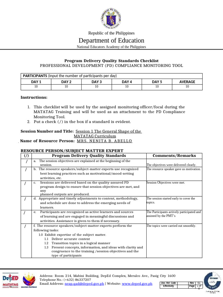 Session #1 - Standards-Checklists-For-Pd-Compliance-2024 | PDF