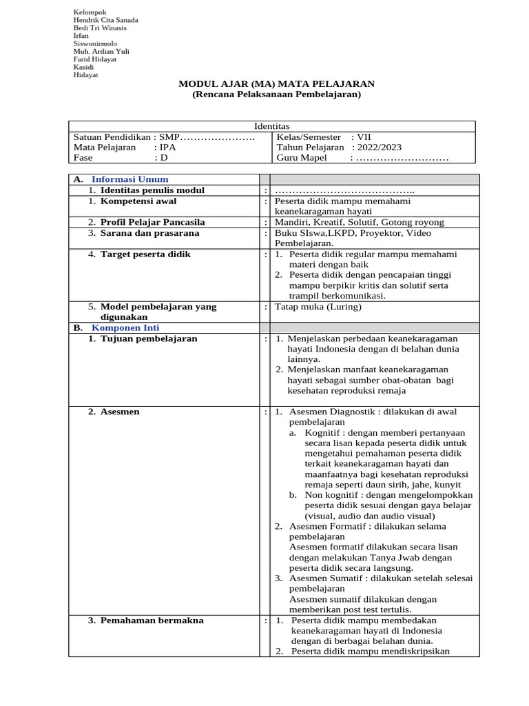 MA - BAB III Keanekaragaman Hayati | PDF