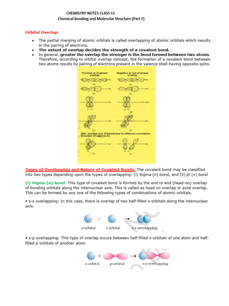 Chemical Bonding Notes Part 6 by Dr. Shilpa | PDF | Molecular Orbital ...