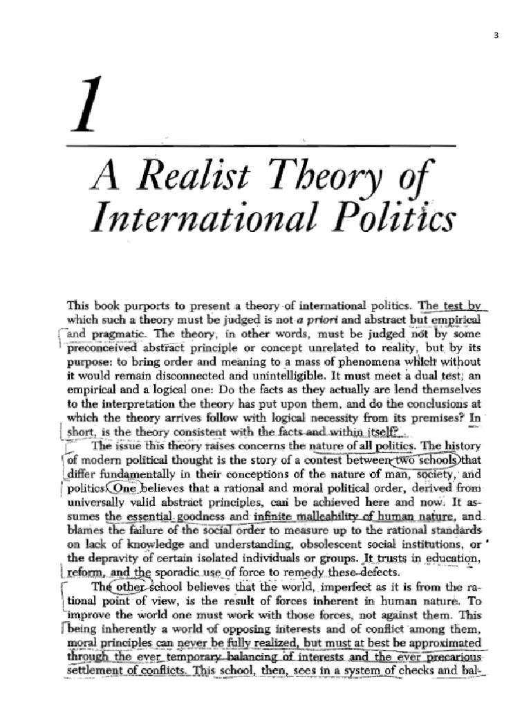 (1948, 1967) Morgenthau - A Realist Theory of International Politics, P ...