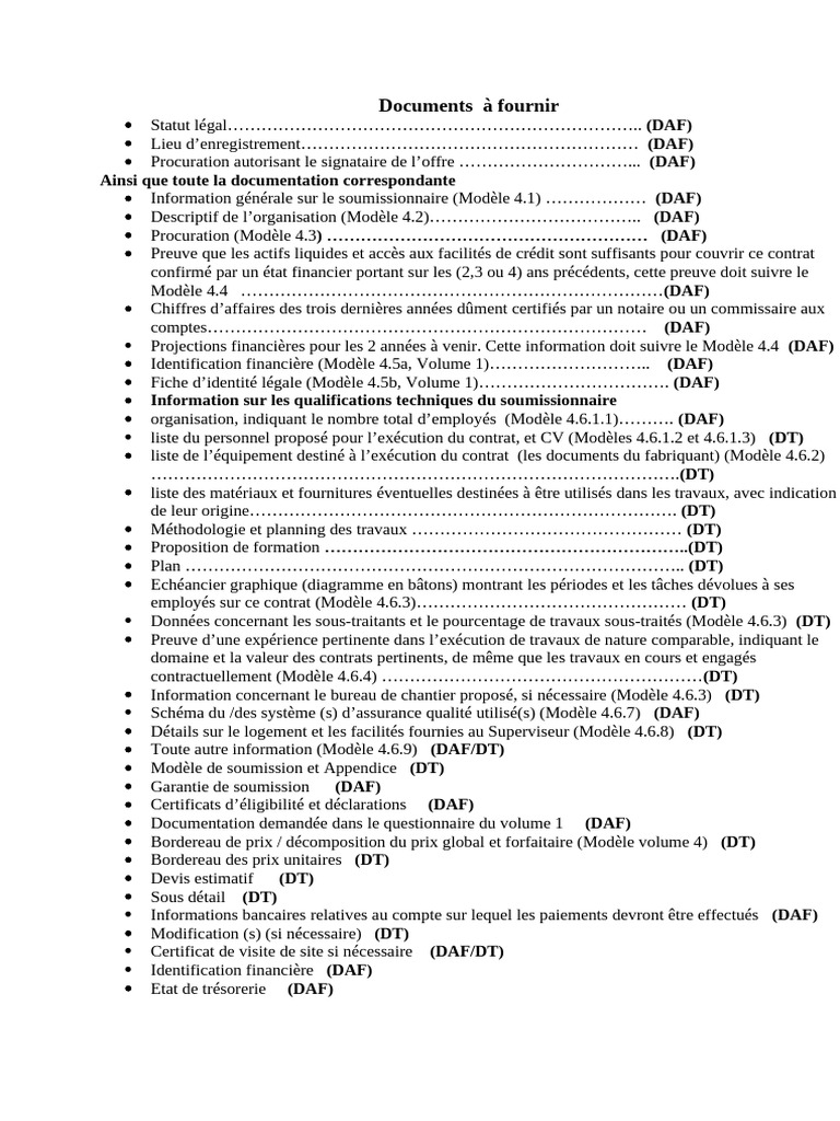 A - Dossier À Fournir | PDF