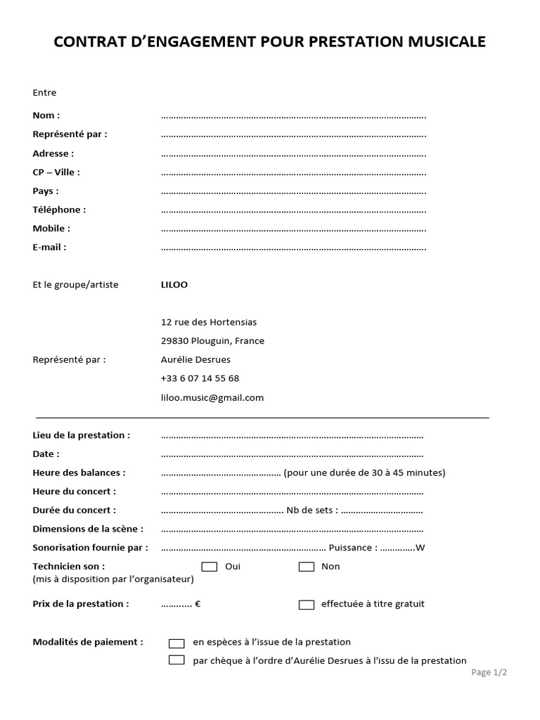 Contrat Prestation | PDF