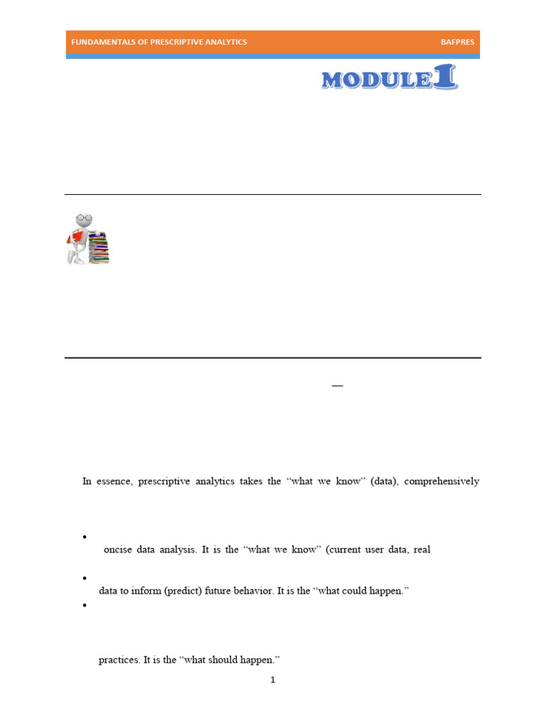 Module 1- Prescriptive Analytics With Assessment | PDF
