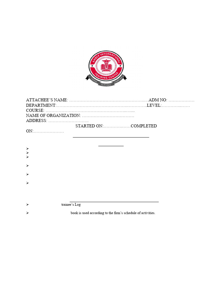 AITC-IA-04 Student attachment log | PDF