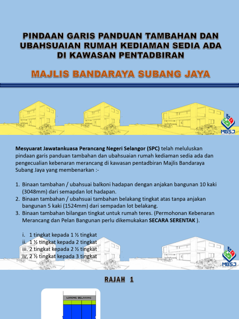 Pindaan Garis Panduan Tambahan Dan Ubahsuaian Rumah Kediaman Sedia Ada Di Kawasan Pentadbiran ...