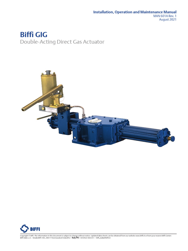 BIFFI Manual-Gig-Double-Acting-Direct-Gas-Actuator-Man-601a-En-Us ...