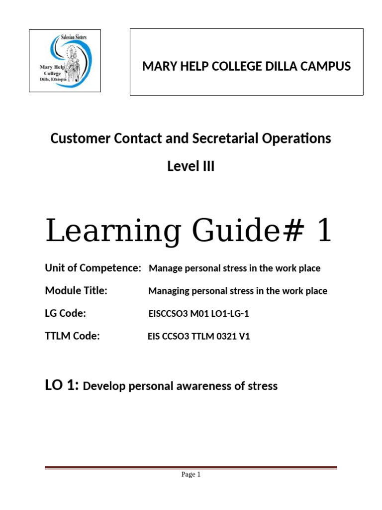 Learning Guid 1 | PDF